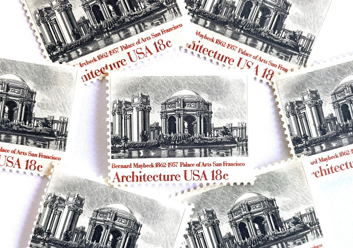 10 Vintage Unused Palace of Arts San Francisco Stamps / American ...