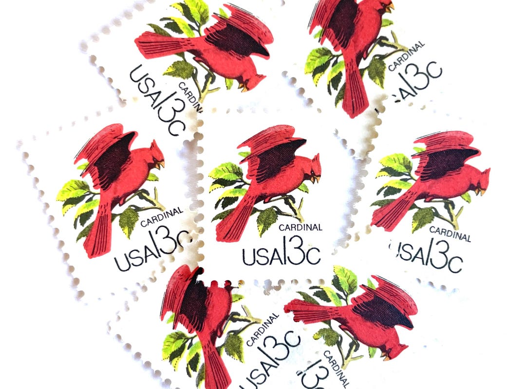 10 Vintage Unused Cardinal Wildlife Stamps / Red Bird CAPEX USPS ...