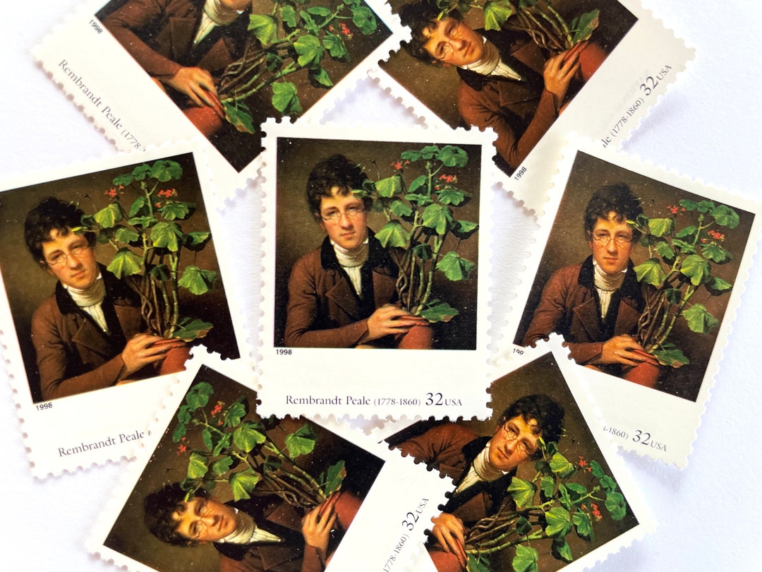 10 Vintage Unused Rembrandt Peale Mail Stamps / Rubens Peale With a ...