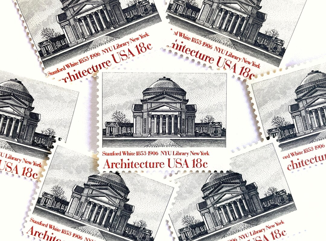 10 Vintage Unused NYU Library Gould New York Stamps / American ...