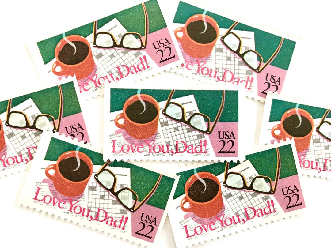 10 Vintage Unused Love You Dad Stamps / Father's Day Special Occasions ...