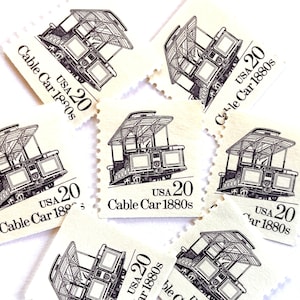 10 Vintage Unused Cable Car Transportation Series Mail Stamps / San ...