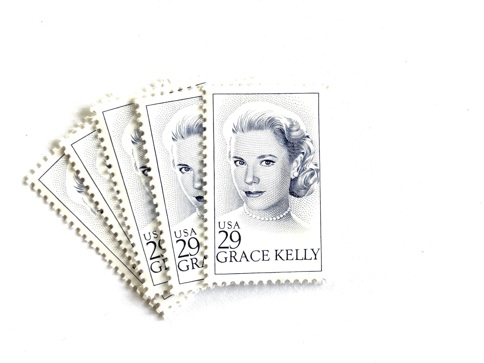 10 Vintage Unused Grace Kelly Mail Stamps / Wedding Portrait Princess ...
