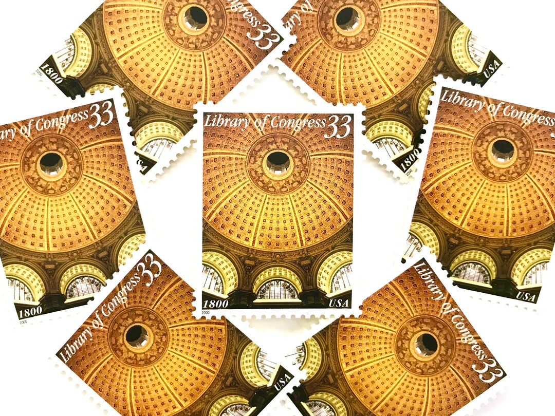 10 Vintage Library of Congress Stamps / Washington DC USPS Postage / 33 ...