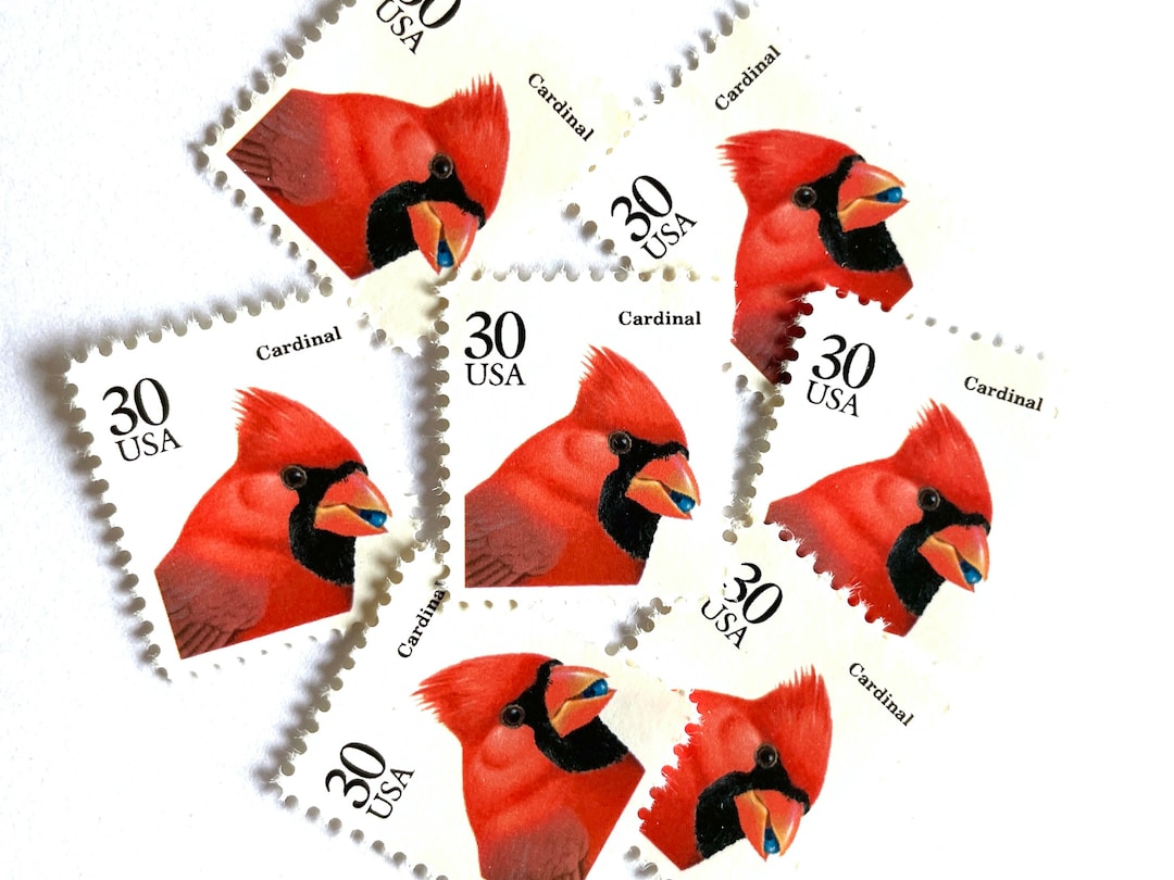 20 Vintage Unused Cardinal Stamps / Red Bird USPS Postage / 30 - Etsy