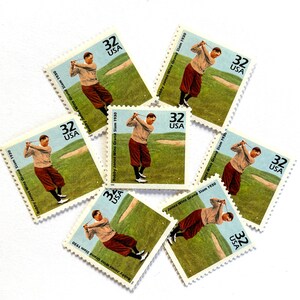 10 Vintage Unused Bobby Jones Stamps / Celebrate the Century 1930 Golf ...
