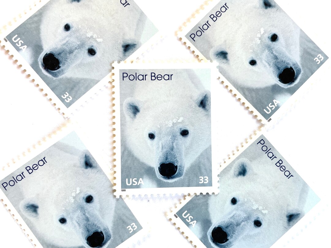 10 Vintage Unused Polar Bear Stamps / Christmas Winter Holiday USPS ...