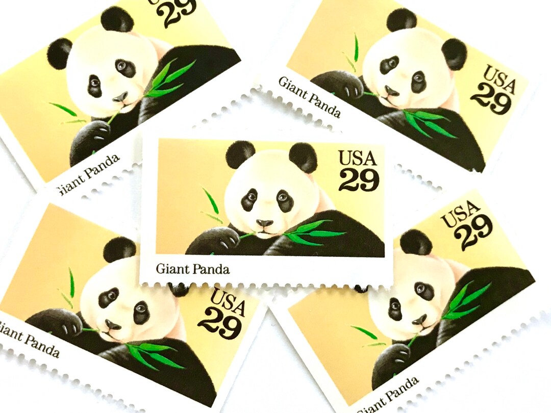 10 Vintage Unused Giant Panda Mail Stamps / Wild Animals USPS Postage ...