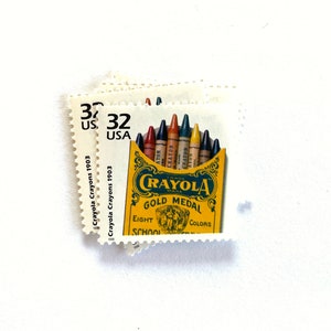 10 Vintage Unused Crayola Crayon Stamps / Celebrate the Century USPS ...