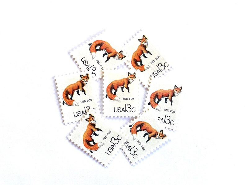 10 Vintage Unused Red Fox Wildlife Stamps / Animal CAPEX USPS Postage ...