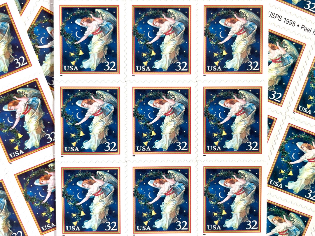 20 Vintage Unused Midnight Angel Christmas Stamps / Holiday USPS ...
