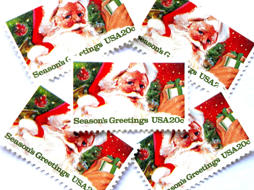 20 Vintage Unused Santa Claus Christmas Stamps / Christmas Holiday USPS ...