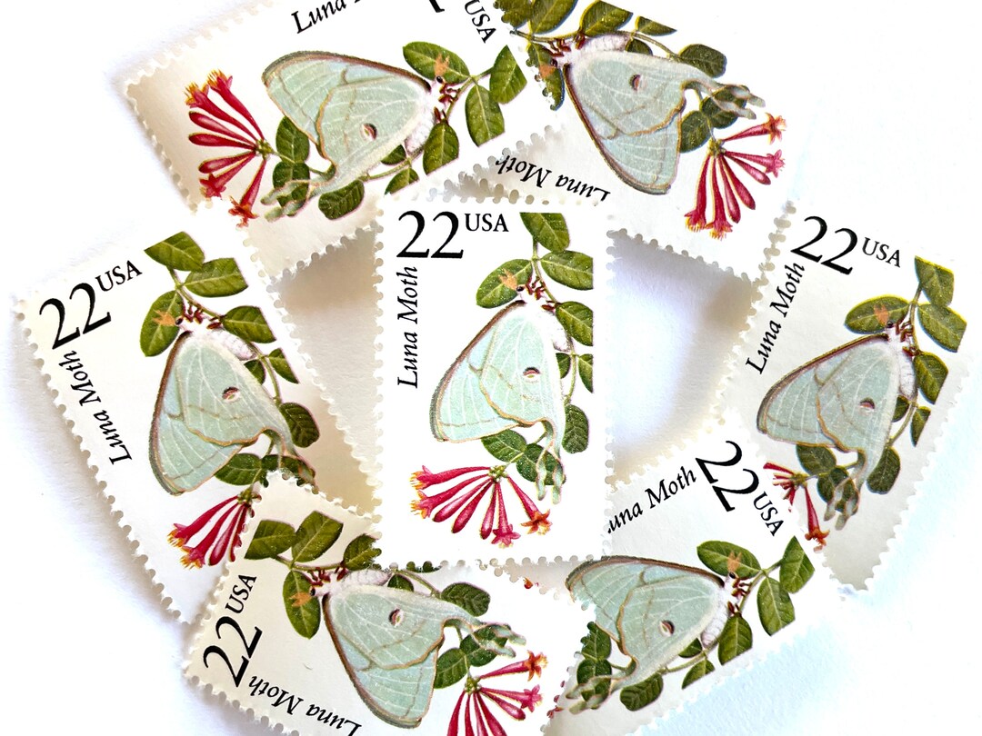 10 Vintage Unused Luna Moth Mail Stamps / North American Wildlife USPS ...