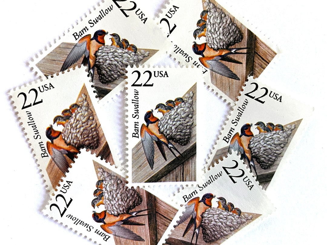 10 Vintage Unused Barn Swallow Mail Stamps / North American Wildlife ...