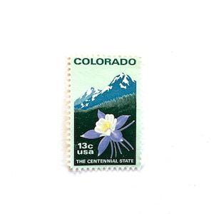 20 Vintage Unused Colorado Statehood Mail Stamps / Mountains Blue ...