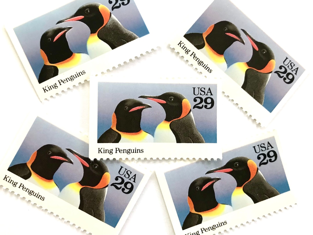 10 Vintage Unused King Penguin Mail Stamps / Wild Animals USPS Postage ...