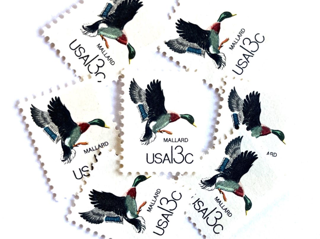 10 Vintage Unused Mallard Wildlife Stamps / Duck Bird CAPEX USPS ...