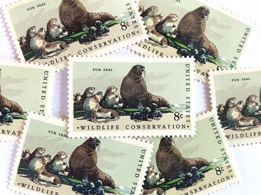 20 Vintage Unused Fur Seal Stamps / Wildlife Conservation USPS Postage ...