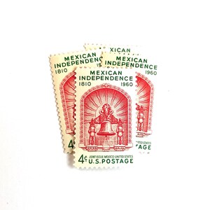 20 Vintage Unused Mexican Independence Mail Stamps / Mexico Miguel ...
