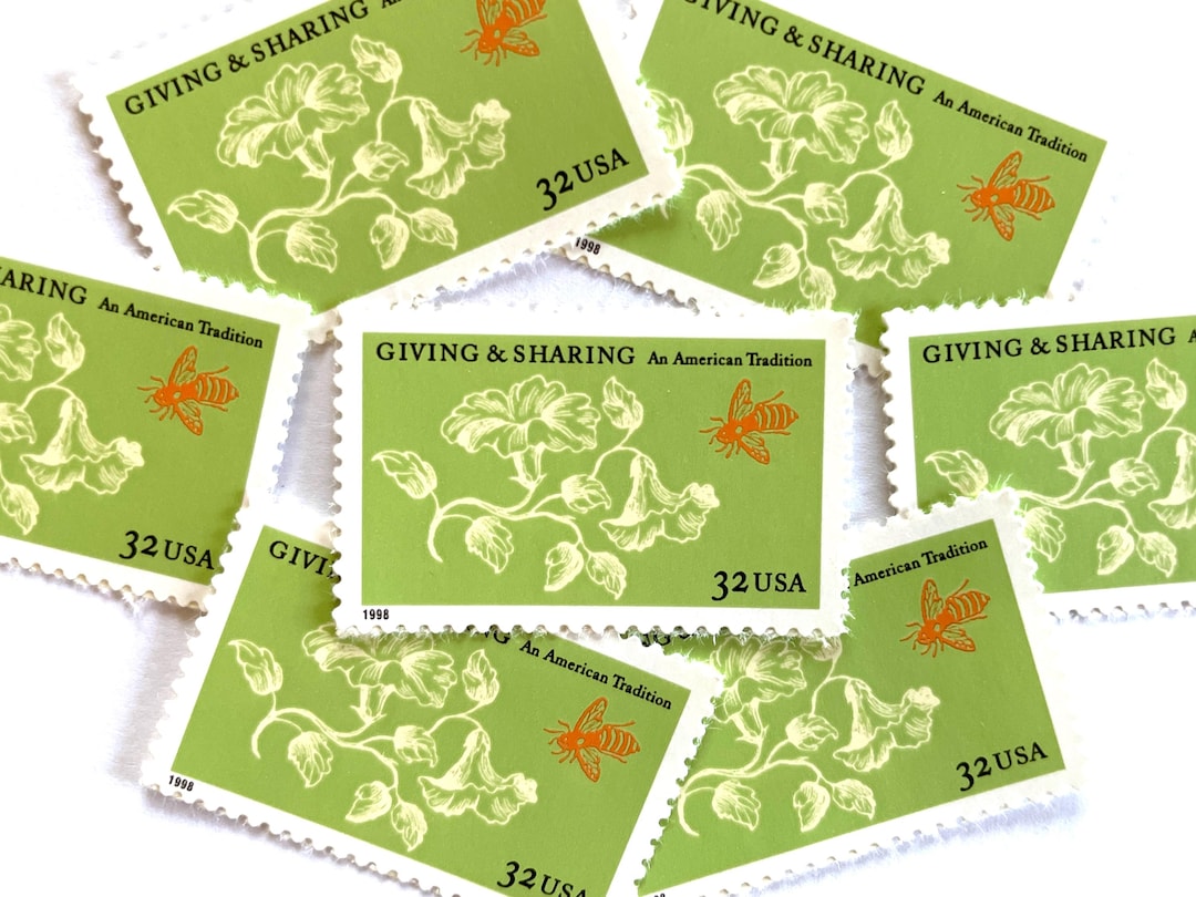 10 Vintage Unused Giving & Sharing an American Tradition Stamps / Green ...