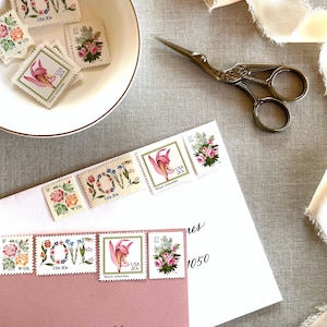 Vintage Unused Pink Floral Love Postage Set 1 Oz. / for 10 Letters ...
