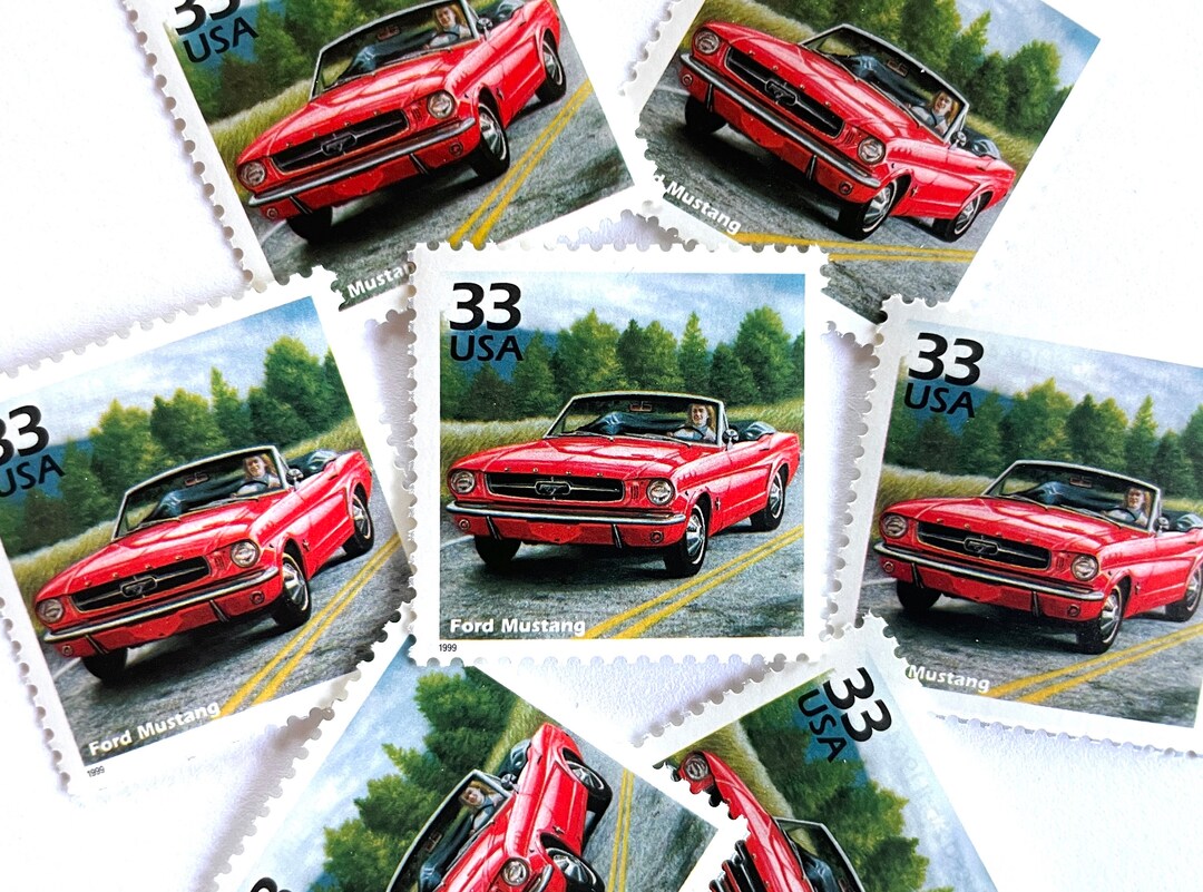 10 Vintage Unused Ford Mustang Stamps / Celebrate the Century 1960 ...