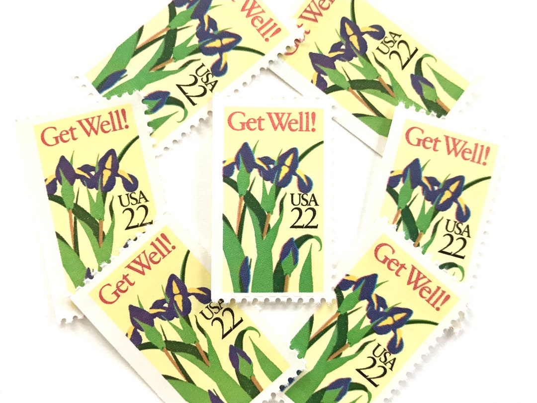 10 Vintage Unused Get Well Stamps / Flowers Special Occasions USPS ...