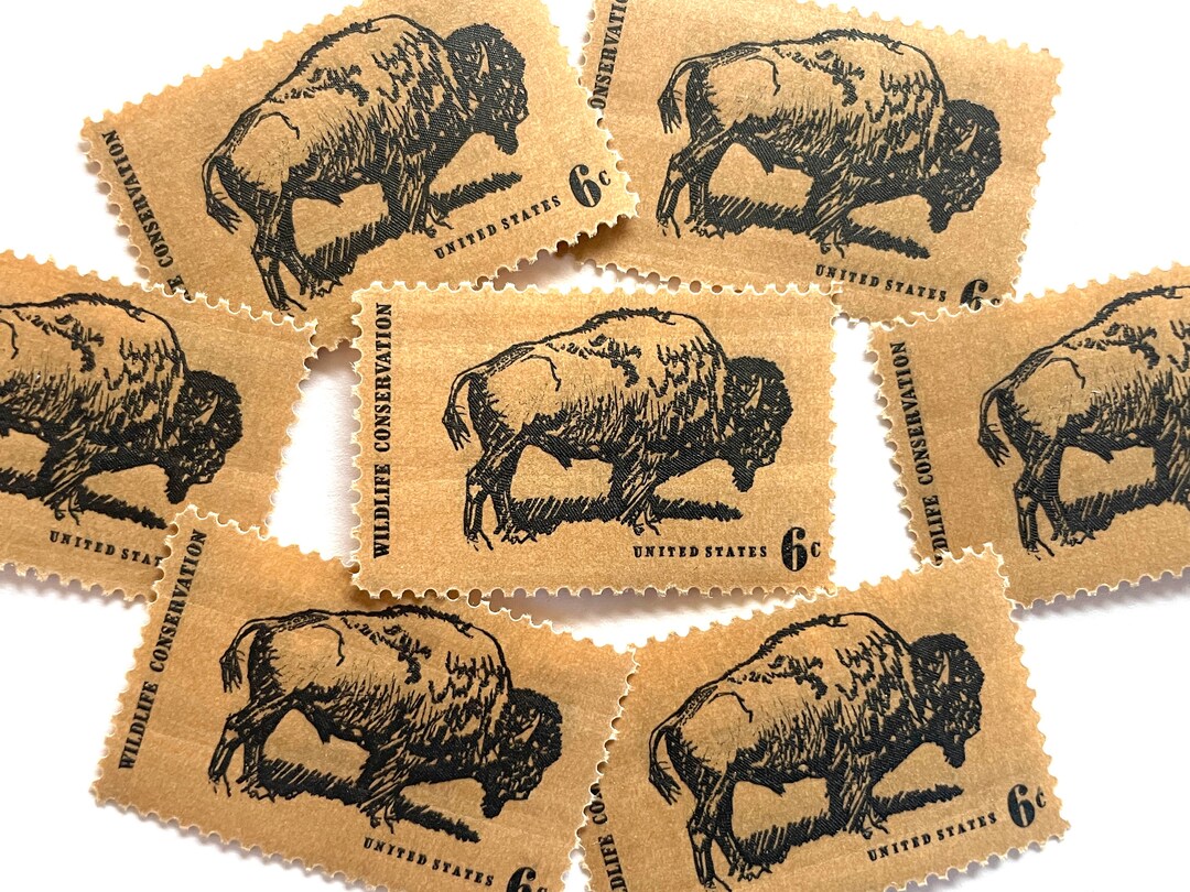 20 Vintage Unused Bison Wildlife Conservation Stamps / Buffalo USPS ...
