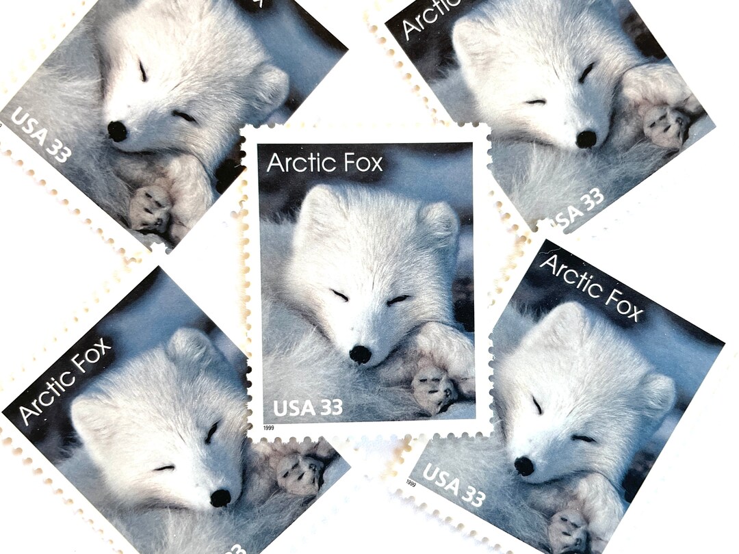 10 Vintage Unused Arctic Fox Stamps / Christmas Winter Holiday USPS ...