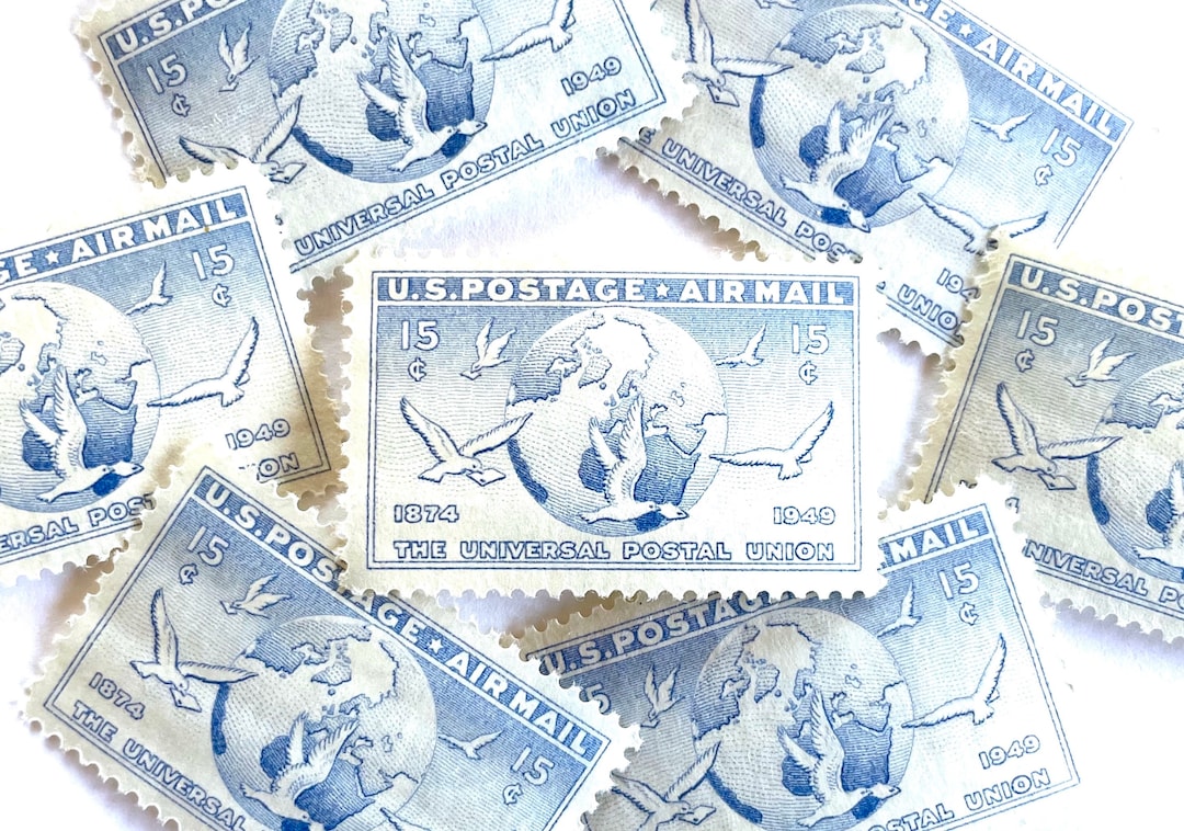20 Vintage Unused Globe and Doves Carrying Messages Mail Stamps / Earth ...