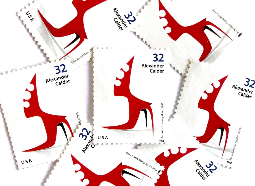 10 Vintage Unused Alexander Calder Mail Stamps / Portrait of a Young ...