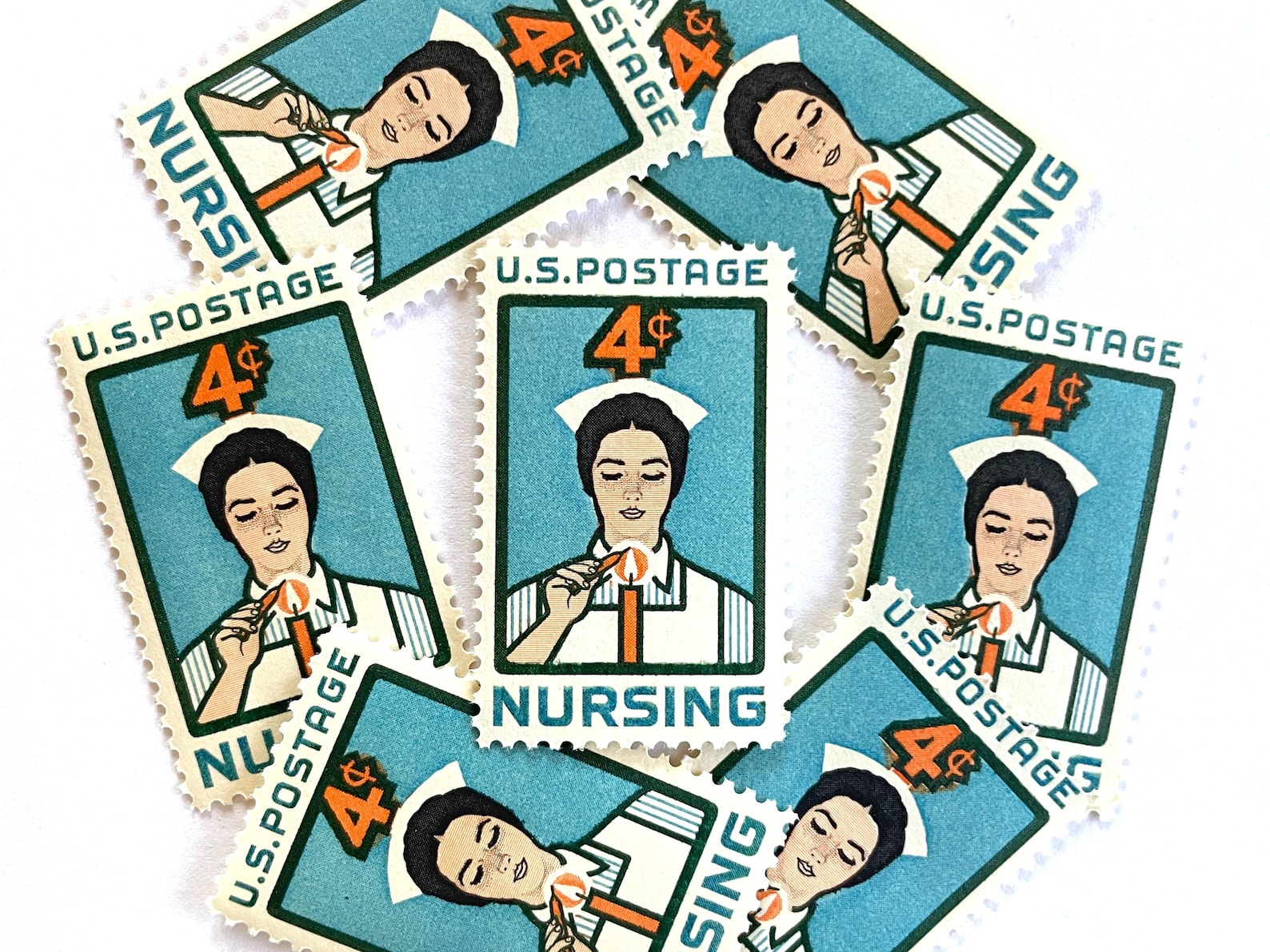 20 Vintage Unused Nursing Mail Stamps / Healthcare Nurse USPS Postage ...