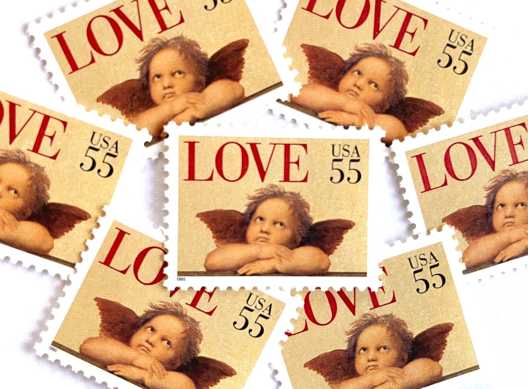 10 Vintage Unused Love Cherub Stamps / Love Series Cupid Angel USPS ...