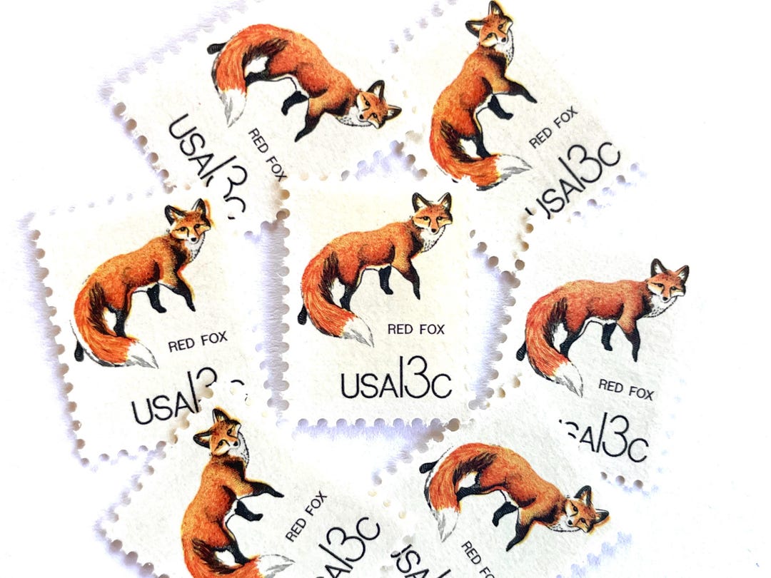 10 Vintage Unused Red Fox Wildlife Stamps / Animal CAPEX USPS Postage ...