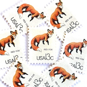 10 Vintage Unused Red Fox Wildlife Stamps / Animal CAPEX USPS Postage ...