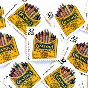 10 Vintage Unused Crayola Crayon Stamps / Celebrate the Century USPS ...