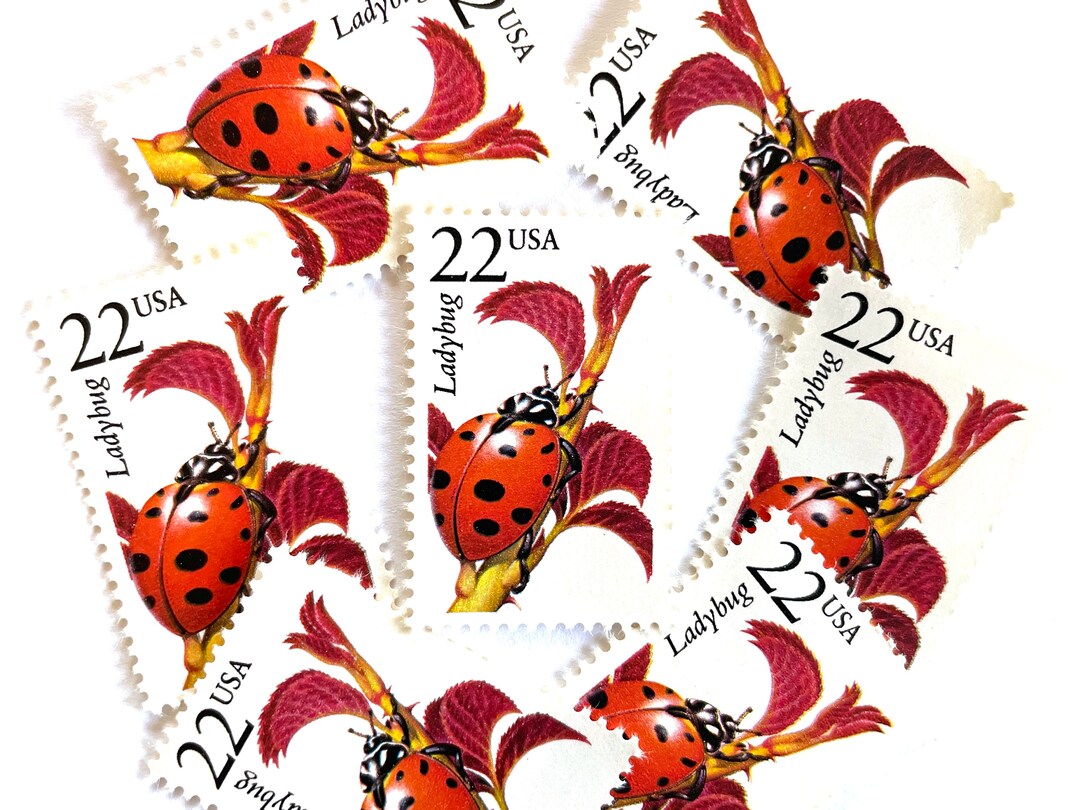 10 Vintage Unused Ladybug Mail Stamps / North American Wildlife USPS ...