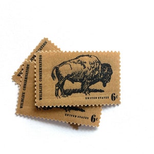 20 Vintage Unused Bison Wildlife Conservation Stamps / Buffalo USPS ...