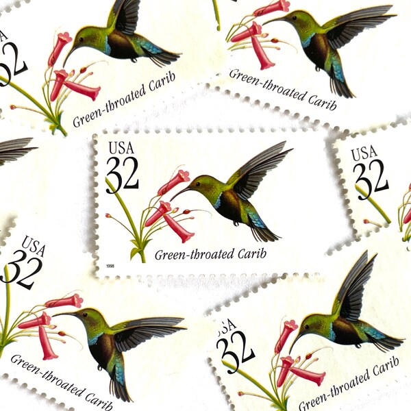 Vintage Stamp Hummingbird - Etsy