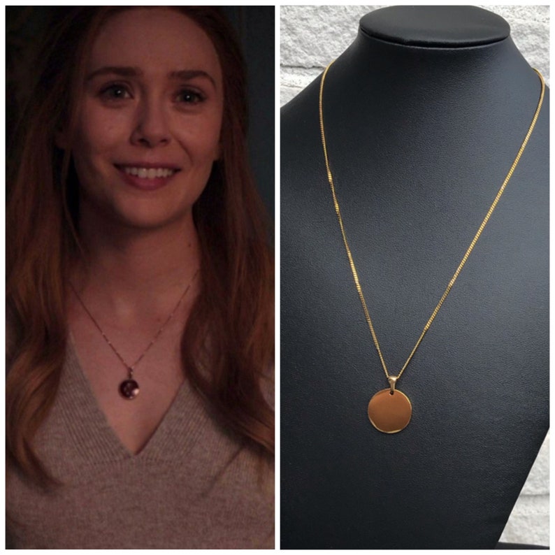 Wandavision Wanda Maximoff / Scarlet Witch Gold Disc Necklace - Etsy ...
