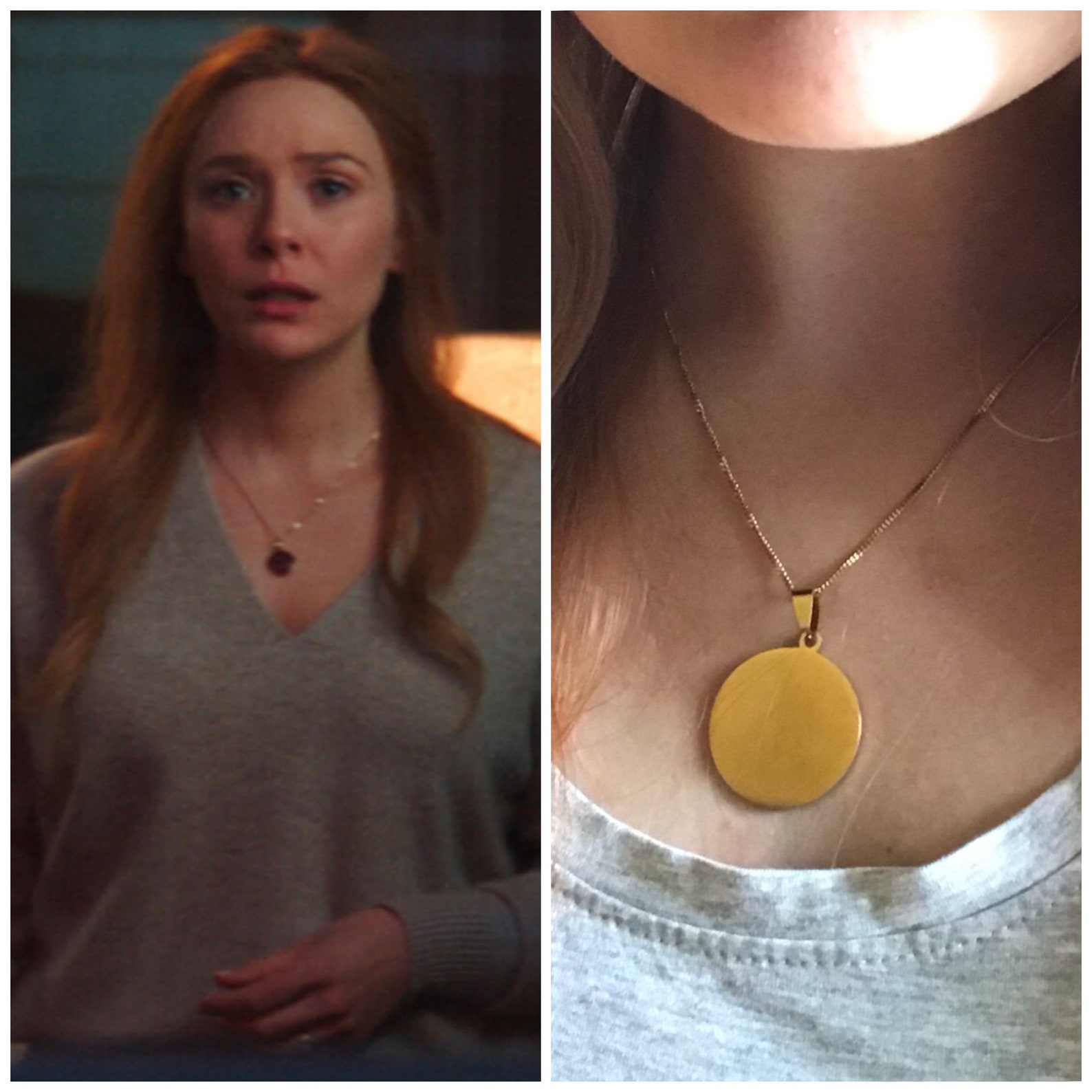 Wandavision Wanda Maximoff / Scarlet Witch Gold Disc Necklace - Etsy