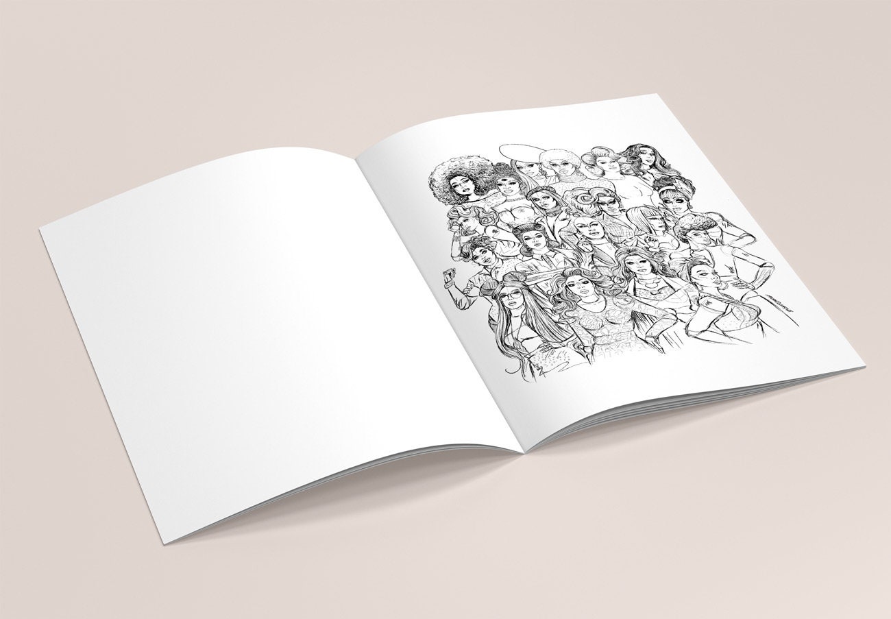 Bundle Coloring Book Poster Drag Queen Rupaul's Drag - Etsy