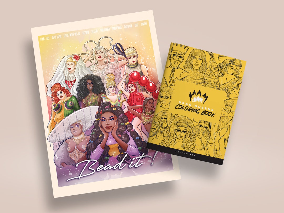 Bundle Coloring Book Poster Drag Queen Rupaul's Drag - Etsy