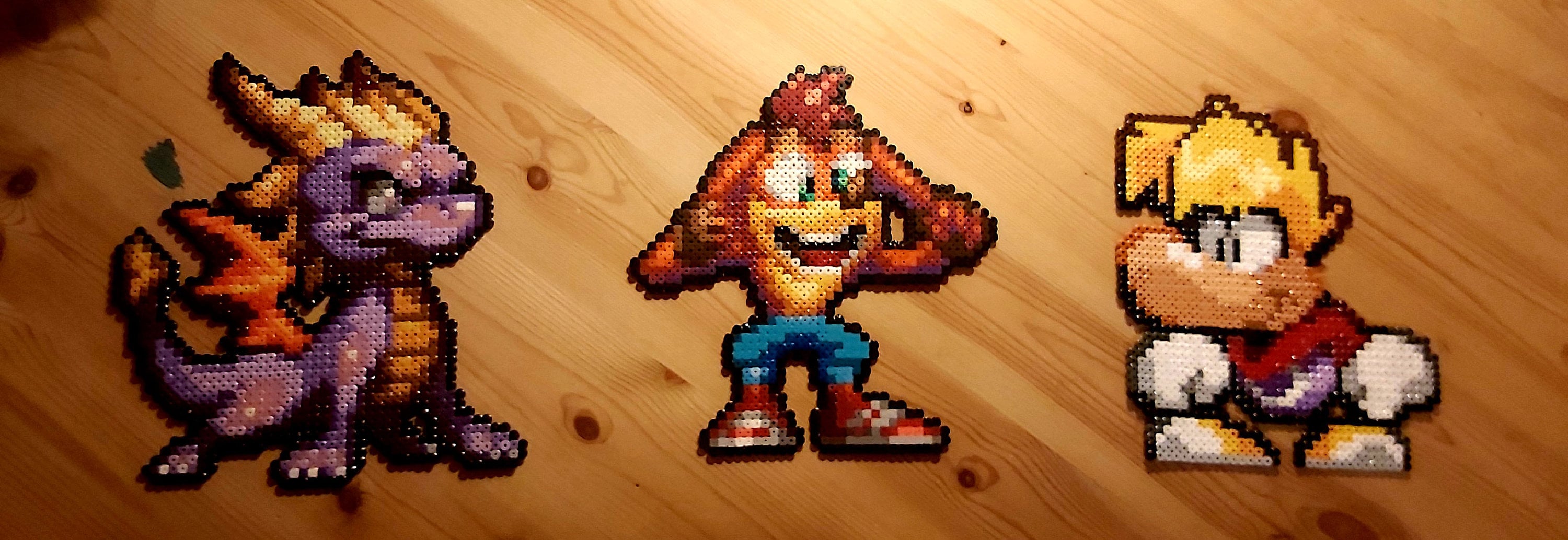 Crash, Spyro and Rayman, Pixel Art, Wall Decoration - Etsy