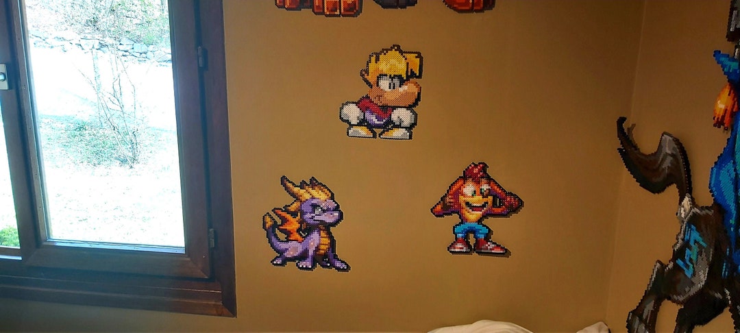 Crash, Spyro and Rayman, Pixel Art, Wall Decoration - Etsy