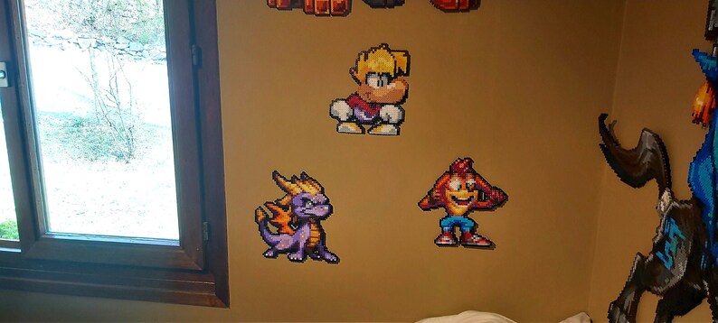 Crash, Spyro and Rayman, Pixel Art, Wall Decoration - Etsy