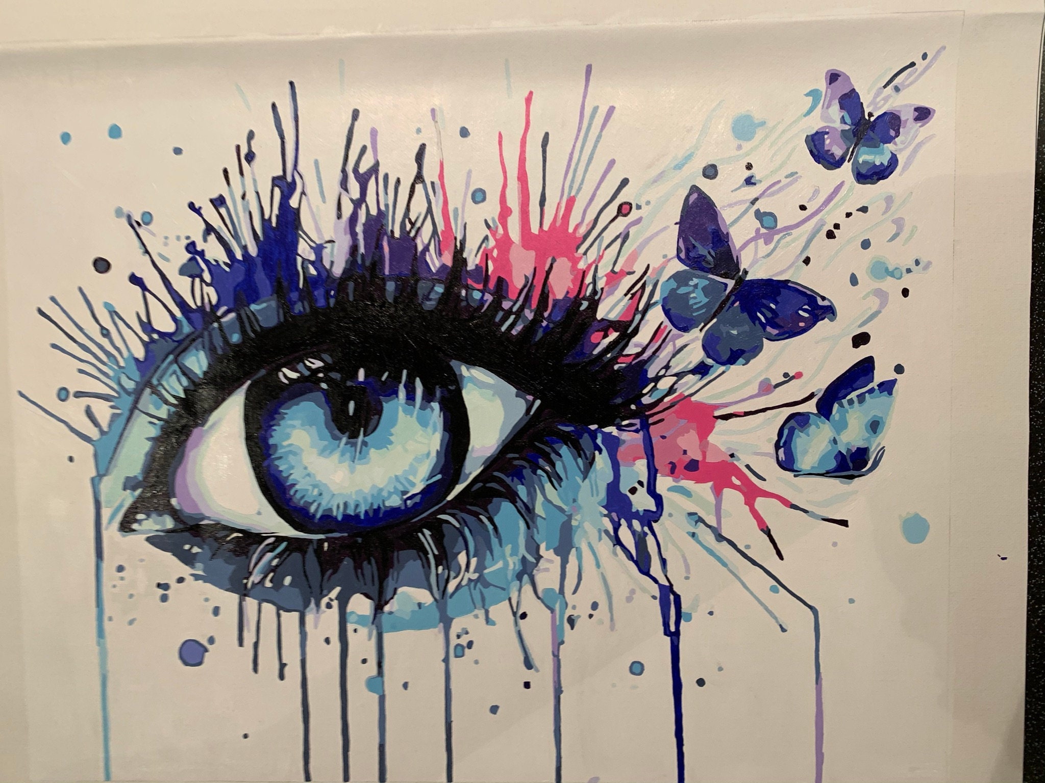 Stunning crying eye with tears turning to butterflies painting | Etsy