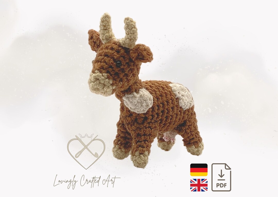 Cow Merle Crochet Pattern, Miniature Animal Fiber Crafting, Amigrumi ...