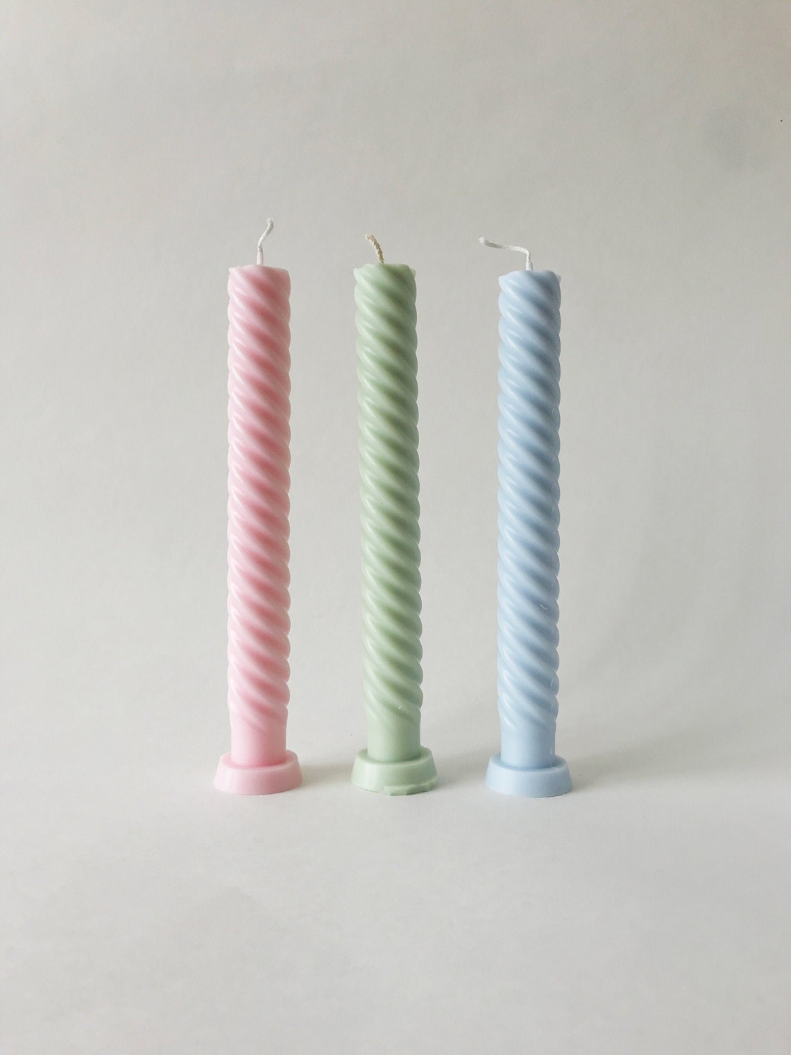 Twist Taper Candle. Pastel Candle Aesthetics. Soy Wax Candles. - Etsy