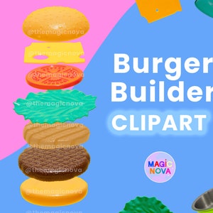 Burger Builder Clipart Set - Etsy